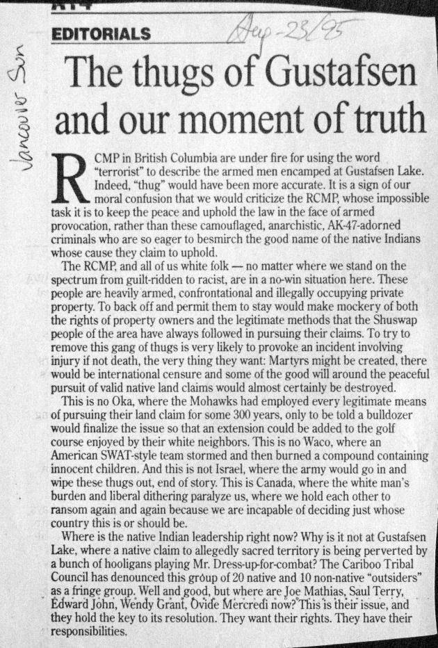 Gustafsen Lake | The West Wasn't Won